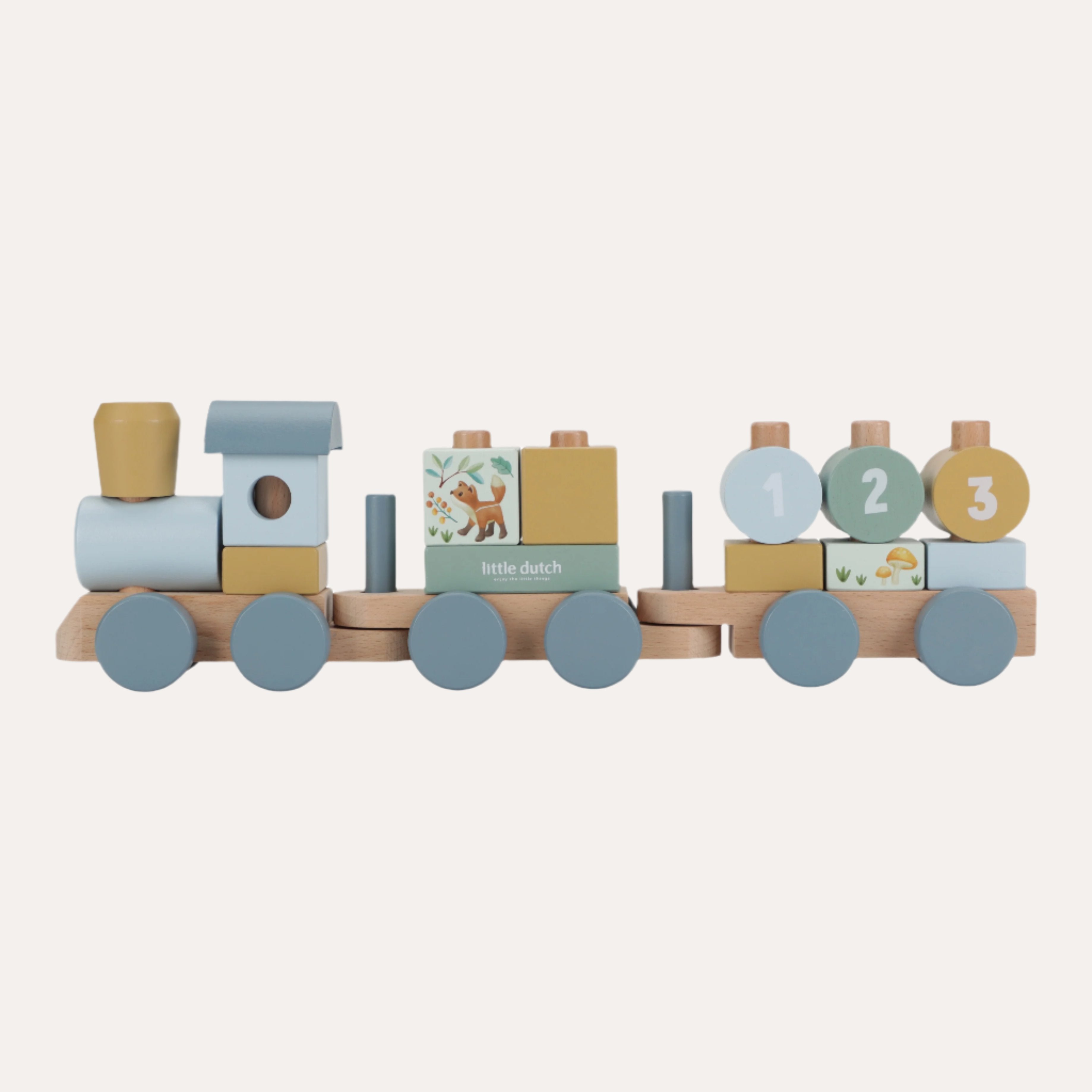 Little Dutch Stacking Blocks Train - Forest Friends – PlayFaire