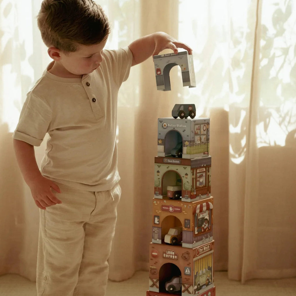 Little Dutch Stacking Blocks with 6 Cars FSC – PlayFaire